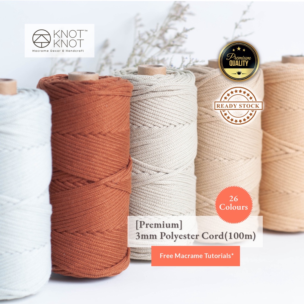 [Premium] Macrame 3mm Polyester Cord (100m) Knitting Crochet DIY | Rope ...