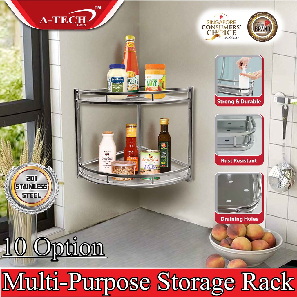 [Local Seller] A-Tech Multi-Purpose 1/2/3Tier Stainless Steel Storage ...