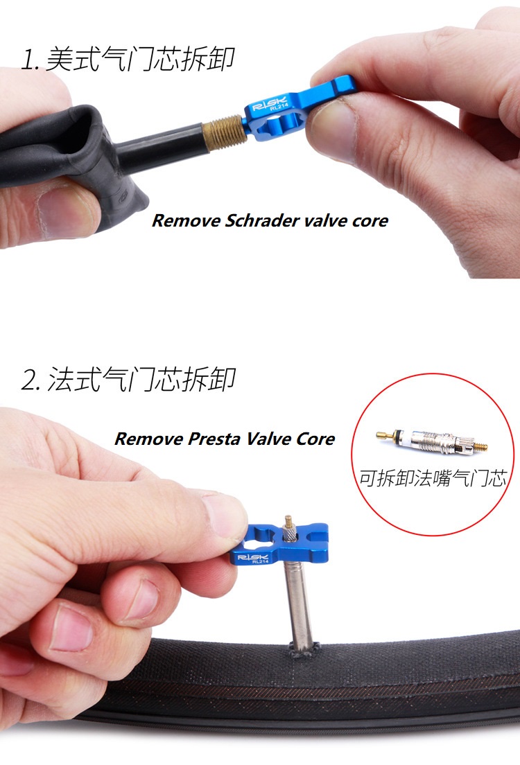 IKIA Presta Schrader Valve Core Remover Valve Multi-function ...