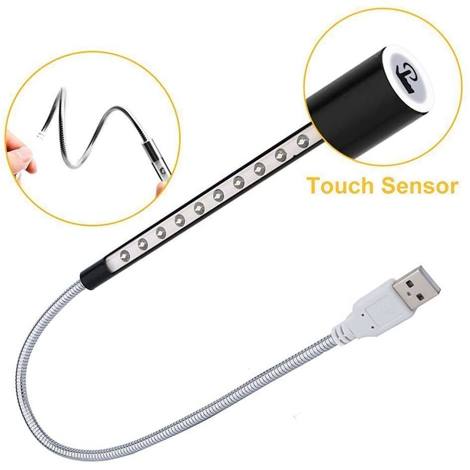 Portable Mini USB Flexible Stick Touch Switch LED White Light Lamp for ...