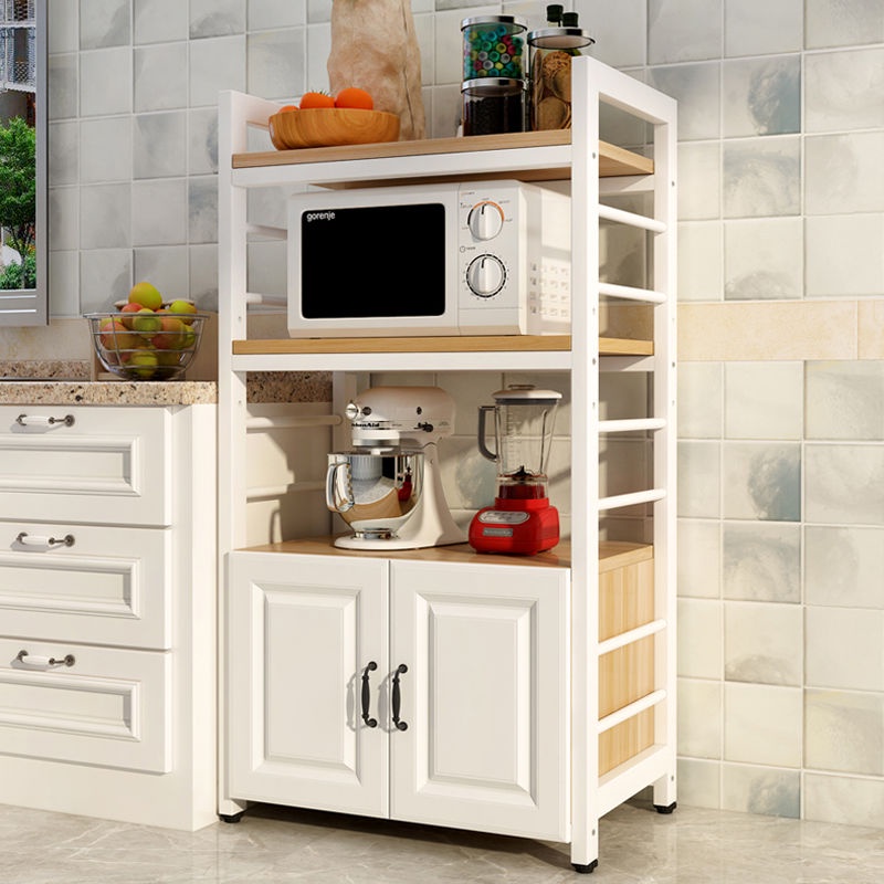 Kitchen Shelf Floor Multi-layer Microwave Oven Cabinet Bowl Storage ...