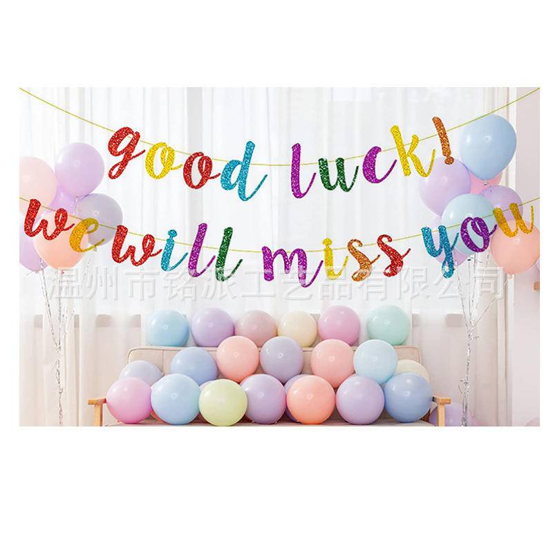 Color good luck! we Cover miss you luck Glitter Banner Graduation Party ...