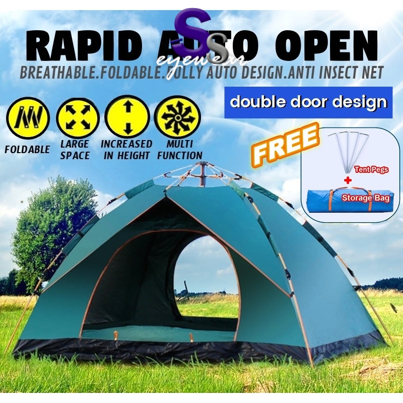 Fully Automatic Tent Outdoor Foldable Camping Auto Tents Large Sleeping ...