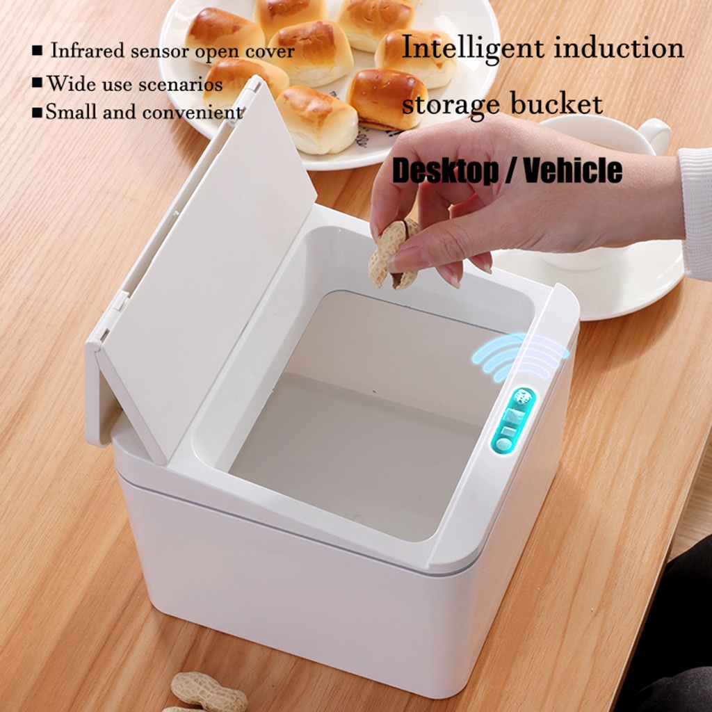 [ 3/5L Touch Intelligent Auto Trash Can Smart Sensor Office Automatic ...