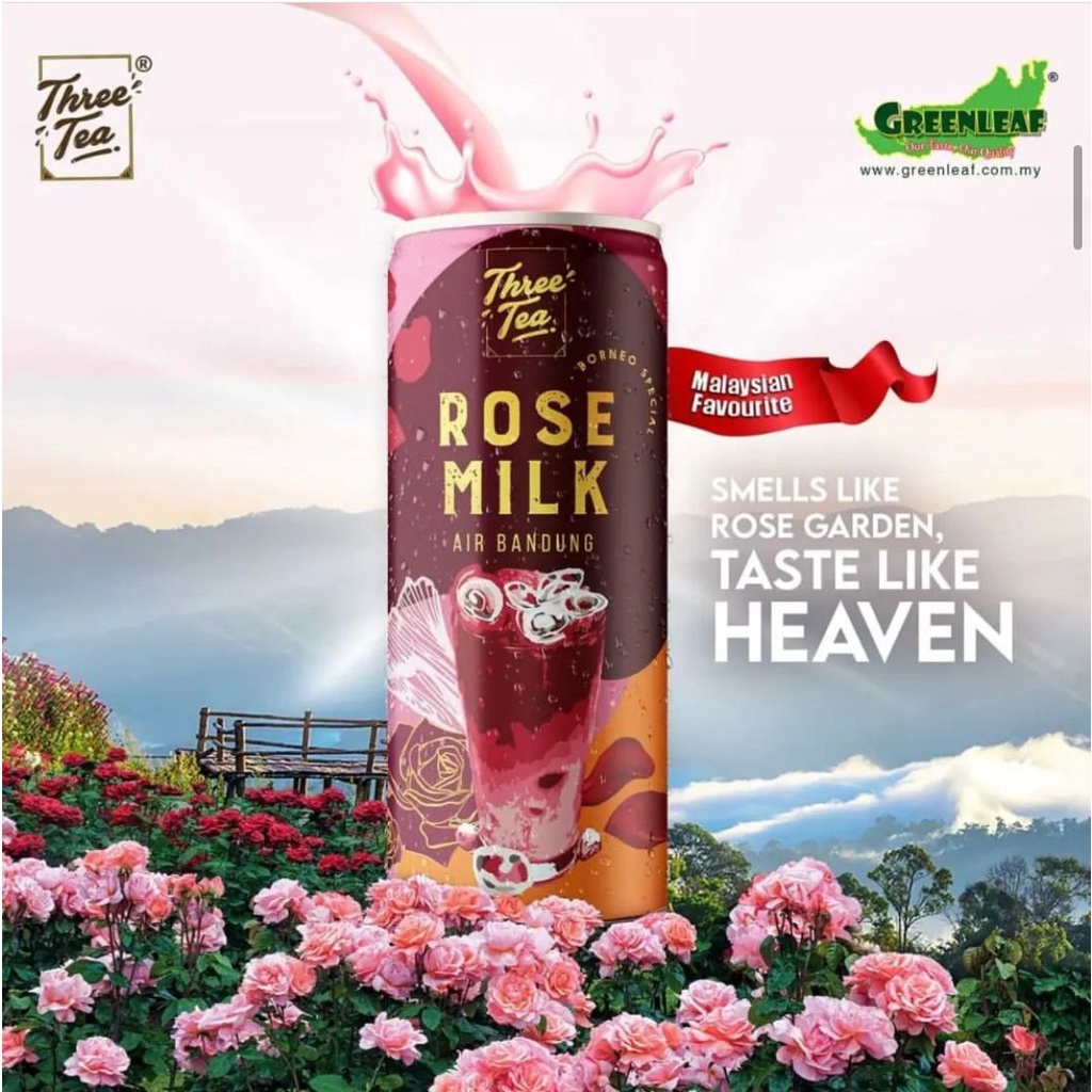 [Greenleaf] Rose Milk Bandung- 240ml x6cans/ x24cans | Shopee Singapore