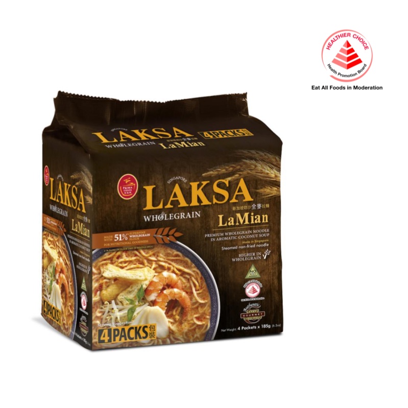 Prima Taste Laksa Wholegrain Lamian, 4'S, 185G (Halal) | Shopee Singapore