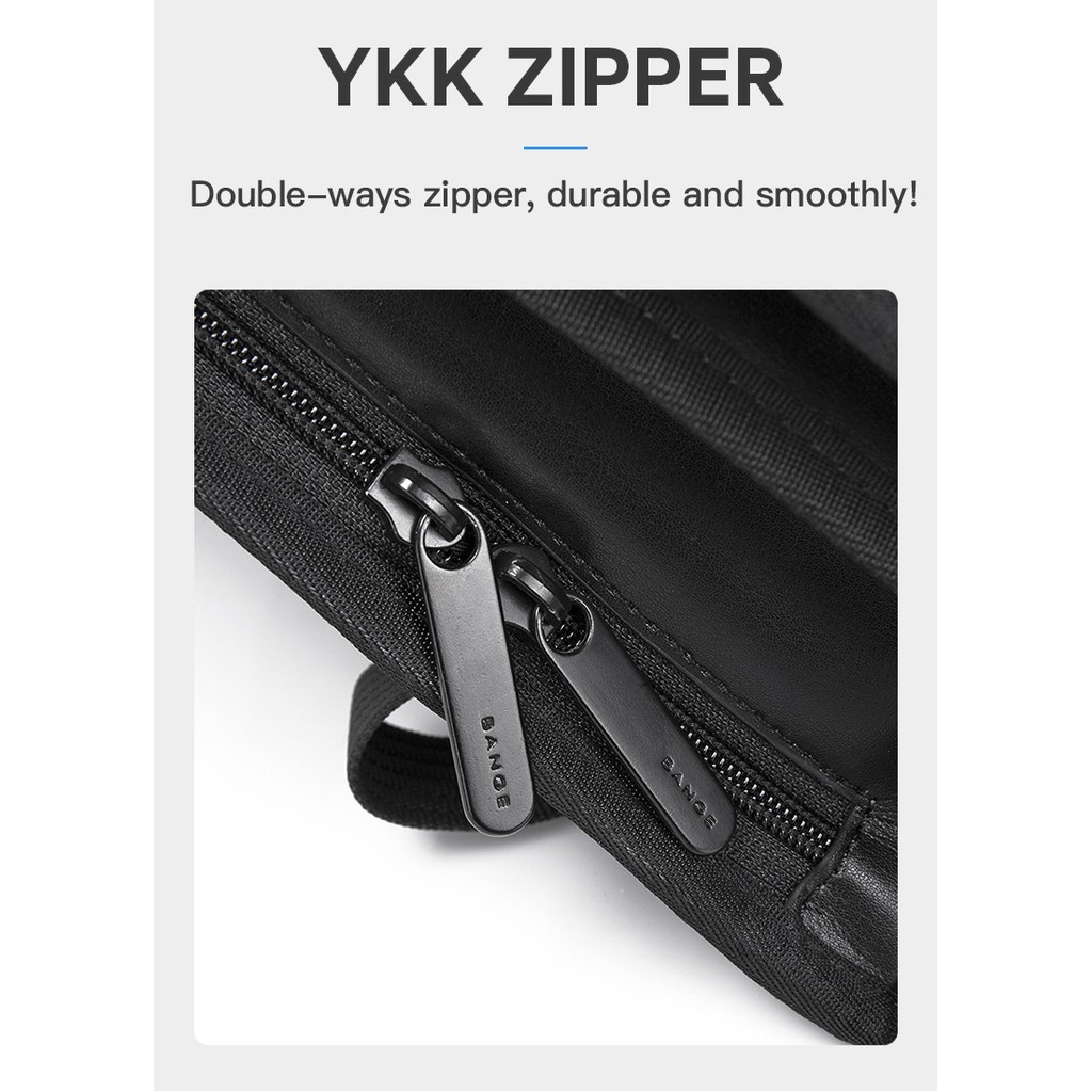 Bange Sleek Water Resistant Big Capacity Multi Compartment Anti-Theft ...