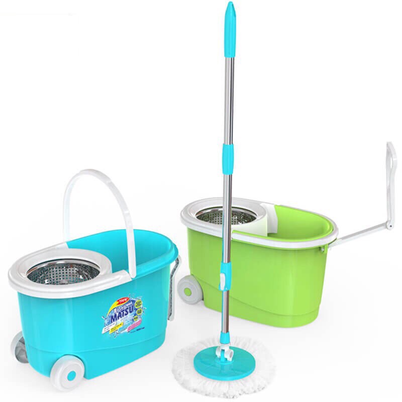 MATSu 11l DUY Tan mop set (with wheels, stainless steel rotating cage ...
