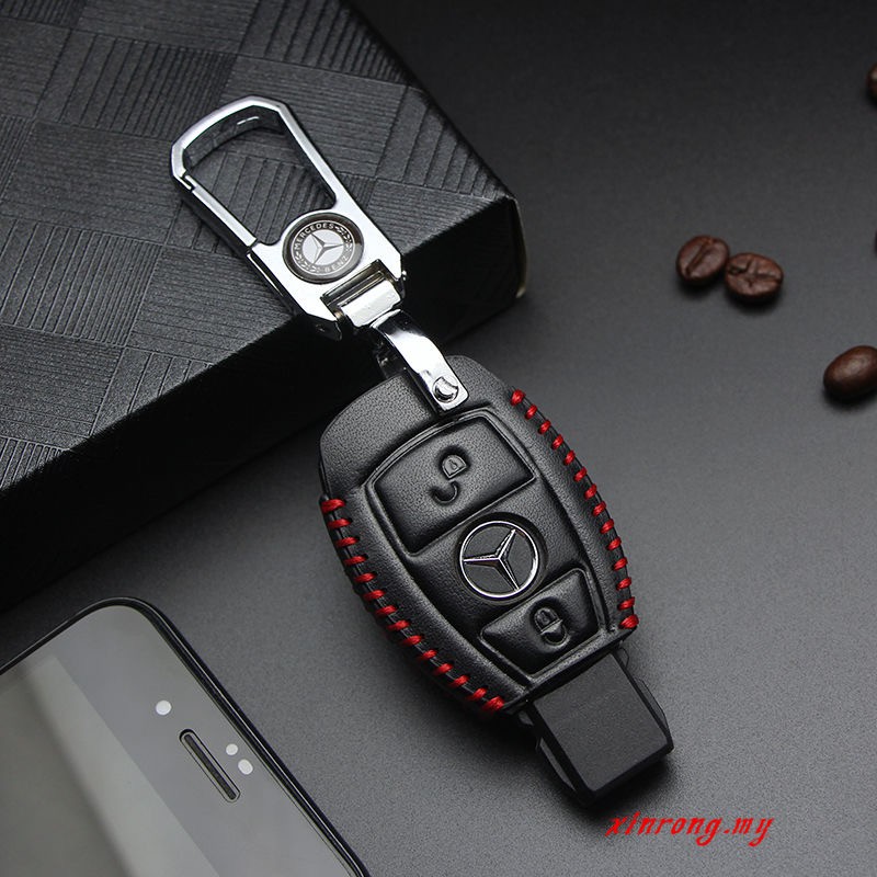 Business Top layer leather Car key cover case protect car Keychain for ...