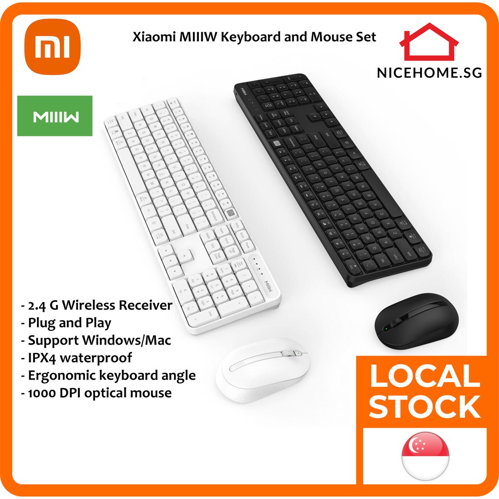 Xiaomi MIIIW Wireless 2.4GHz Keyboard and Mouse Set - Black/White ...