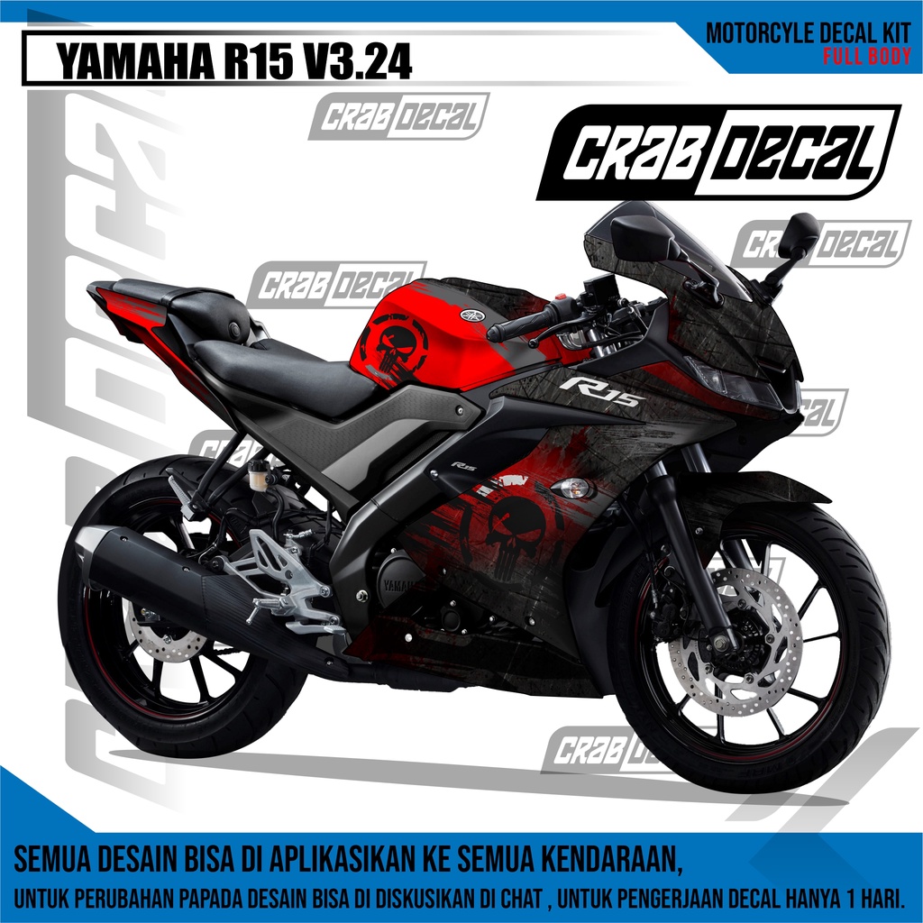 Sticker Striping Decal Yamaha R15 V3, Sticker Decal R15 V3 Variation ...