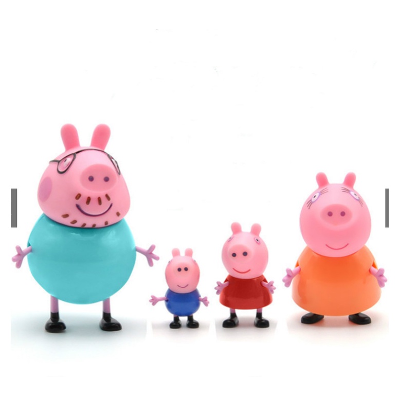 4 pieces Peppa pig George pig Family Pack Dad Mom Action Figure Pelucia ...