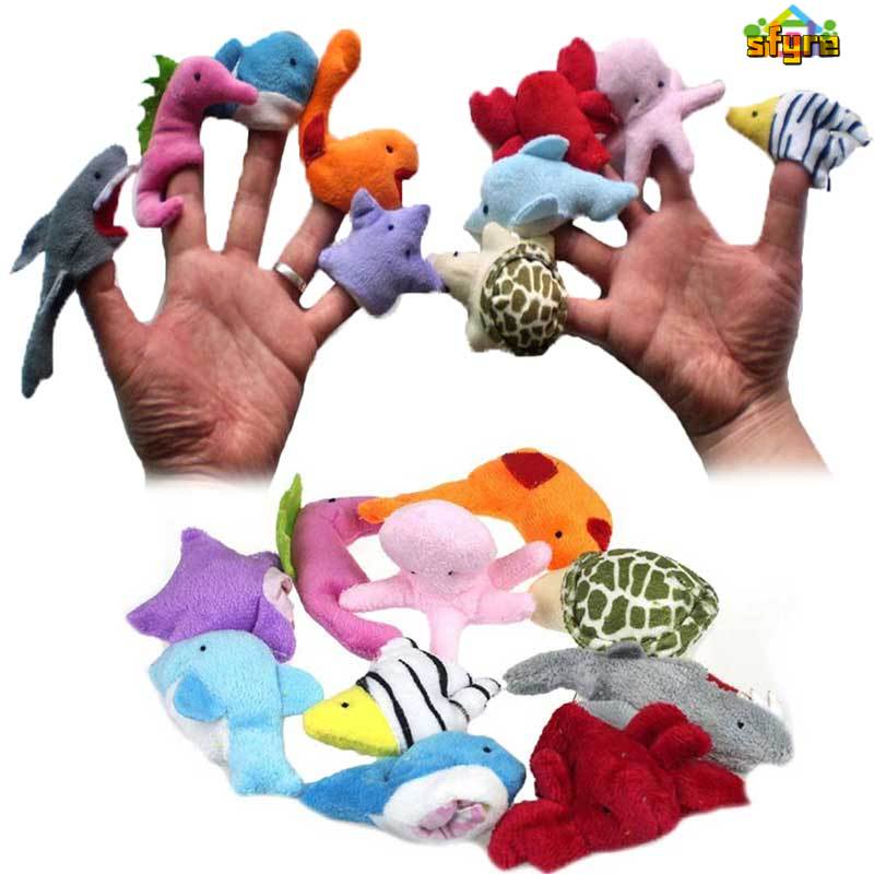 10pcs/ Set Cute Sea Animals Plush Hand Finger Puppets Toys Birthday ...