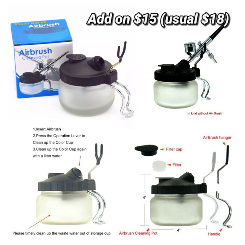 SG Airbrushing Combo : portable airbrush compressor with airbrush, air filter and Free color kit ...