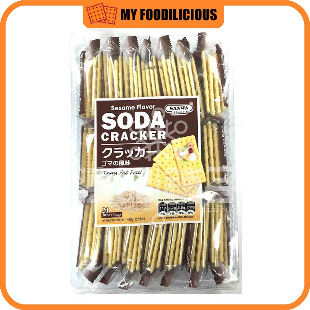 Sanwa Soda Crackers 480g/21pkts Saltine/Original/Sesame/Grain/Seaweed ...