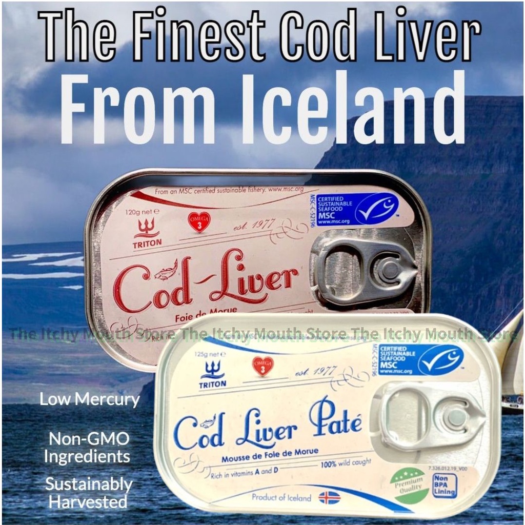 Triton Iceland Cod Liver / Cod Liver Pate Omega 3 DHA EPA Vitamin A ...