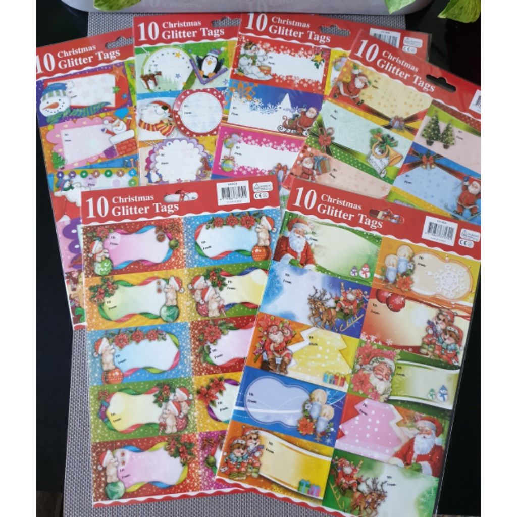 X'mas Glitter Sticker ↪ Name Tag "To & From" 💱 $2.00 Each Sheet - 10 ...