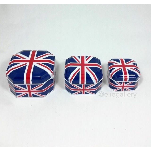 England Flag Motif Tin Box (1 set of 3 pcs) | Shopee Singapore