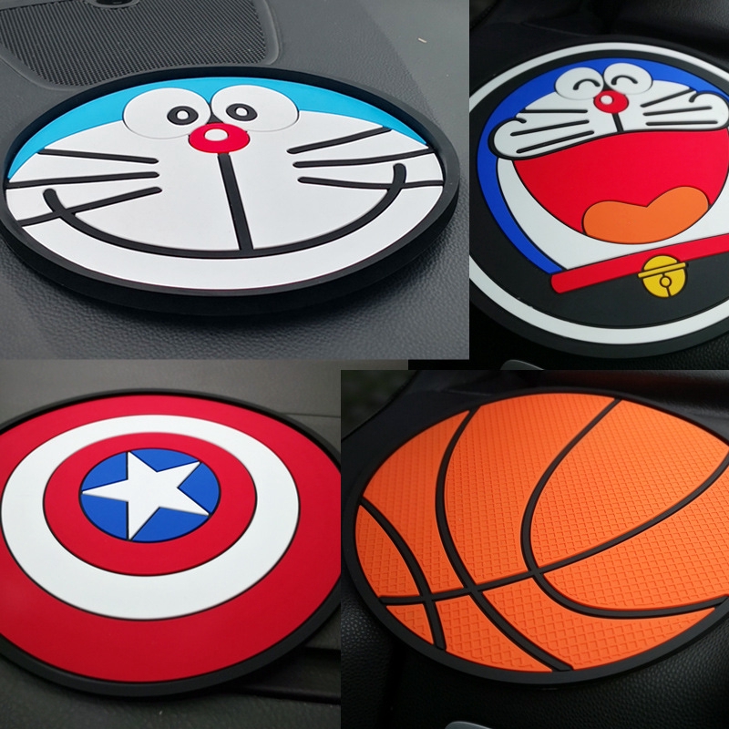 18cm Doraemon Avenger Car Anti-Slip Mat PVC Cartoon Mat Cute Car ...
