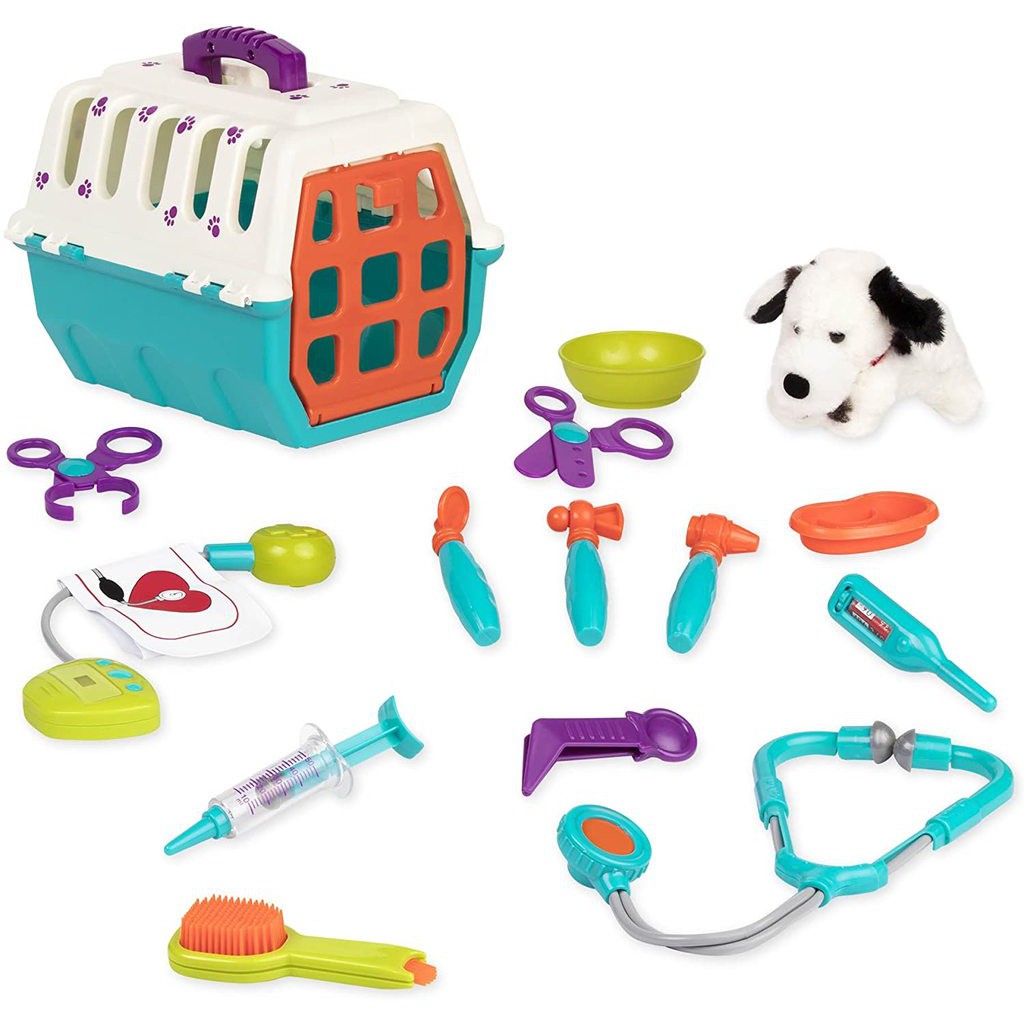 [Battat] Dalmatian Vet Kit – Interactive Vet Clinic & Cage Playset (15 ...