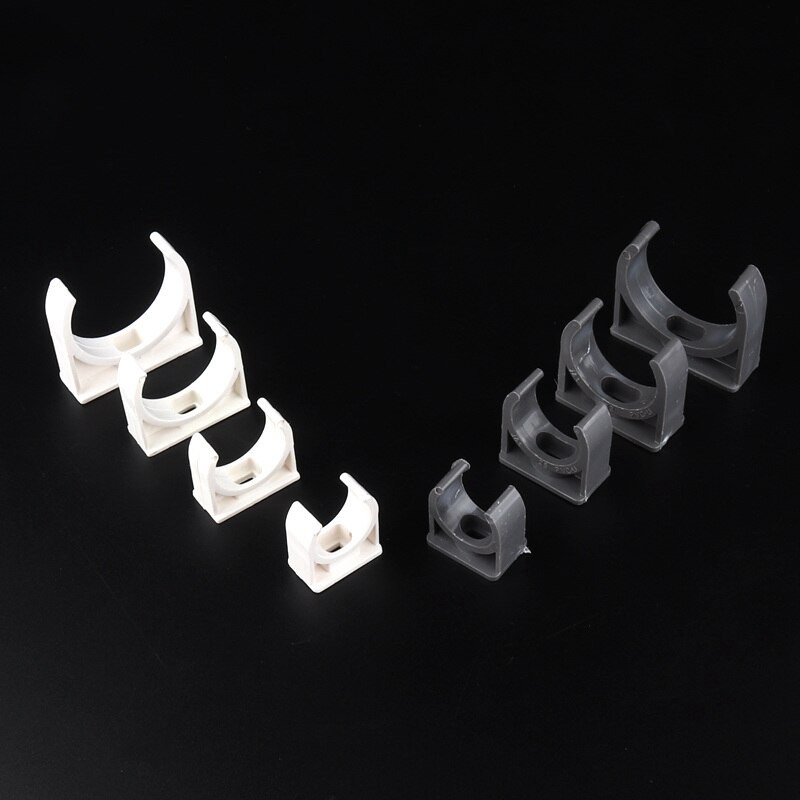 10pcs 20/25/32/40mm PVC Pipe Clamp White/Grey PVC U-Type Clamp Home ...