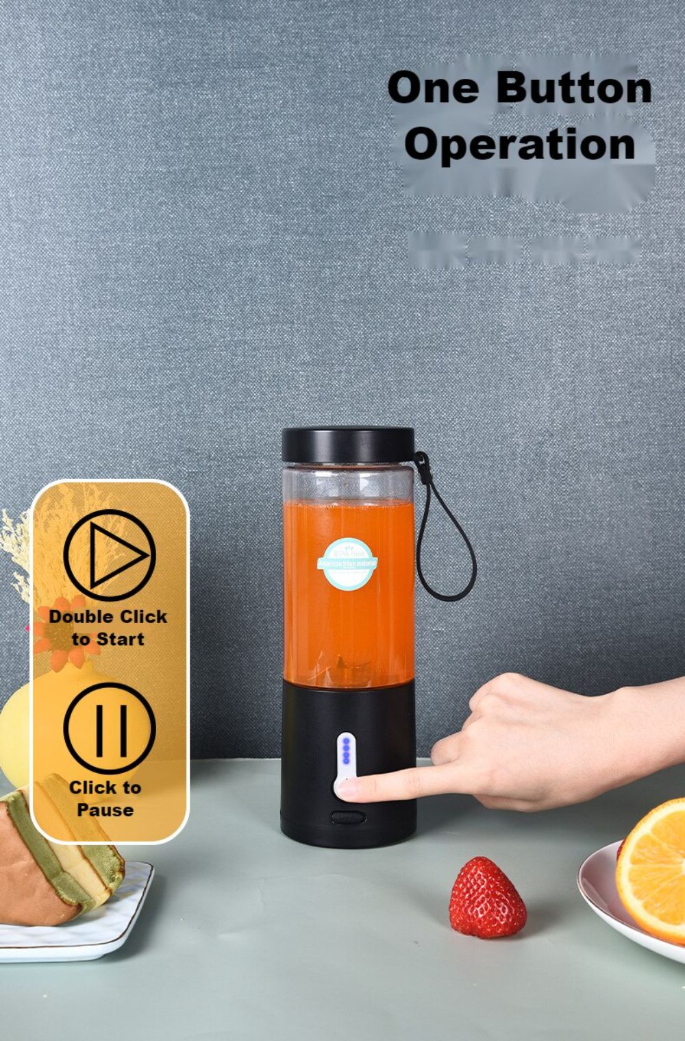 Powerful Portable 6 Cutter Head Blender Household Juice USB Type-C ...