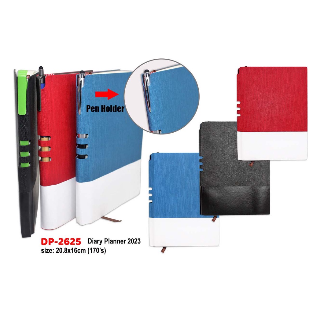 2023 DIARY PLANNER Leatherette 2023 Diary Planner with Penholder & Free ...