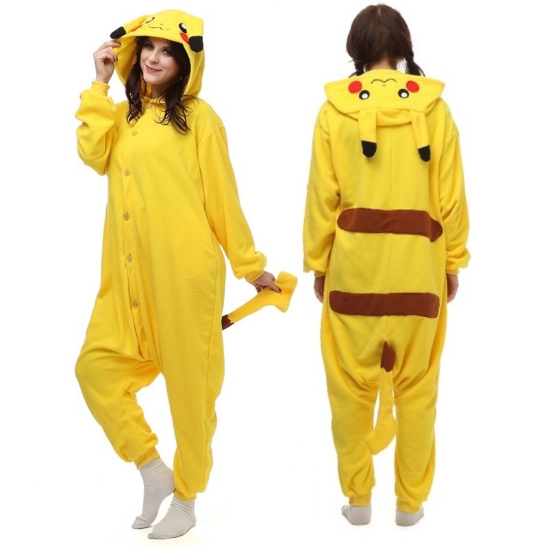 Pikachu Pokemon Character Overall Kigurumi Onesie Pajamas Sleepwear ...
