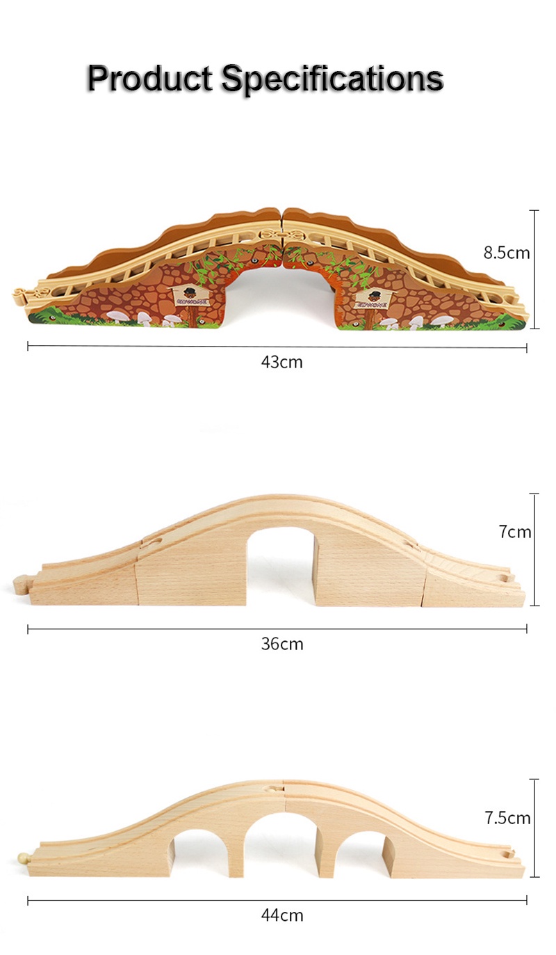 Thomas Wooden Train Track Accessories Beech Train Rail Track Set Bridge ...