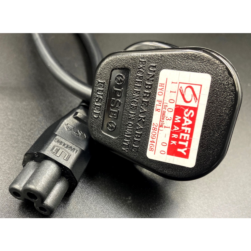 Power Cord 1.7M 2.5M UK-C5 Safety Mark 3pin Plug to C5 Mickey Mouse BS ...