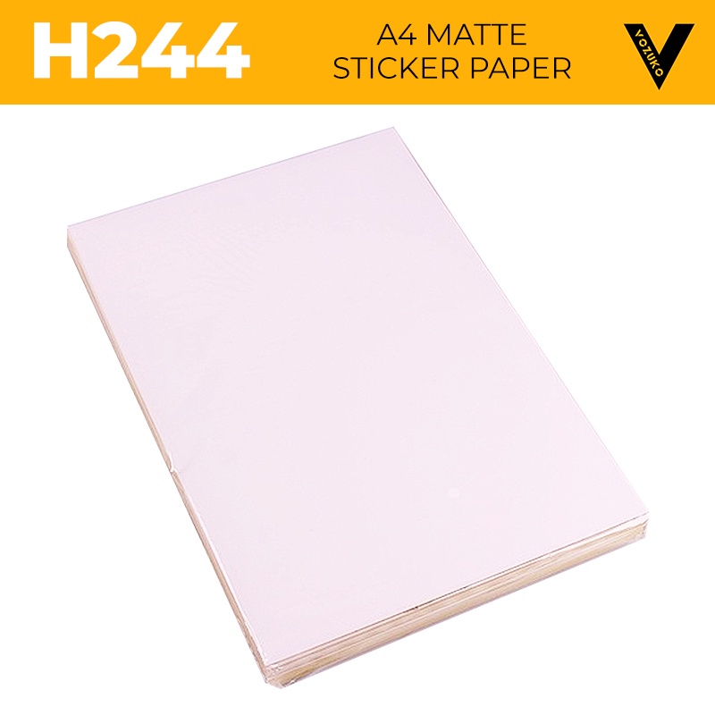 A4 GLOSSY AND MATTE STICKER LABEL PAPER 100 PCS Self-Adhesive Printing ...