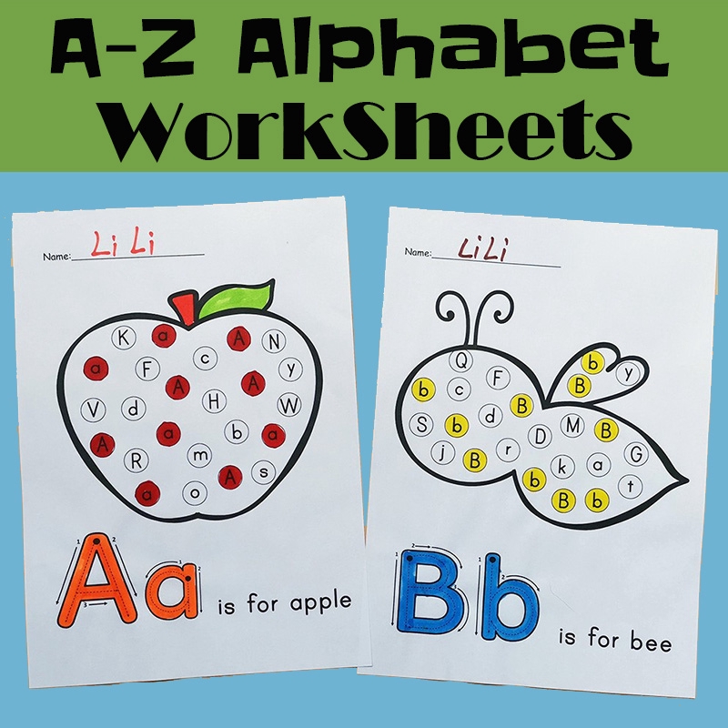 Prek Kindergarten Alphabet 26 Letters A-to-Z Find Draw Coloring Game ...
