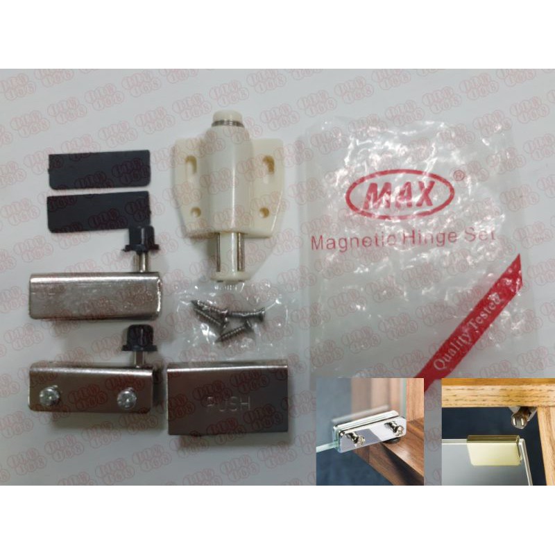 Magnetic Hinge/Latch/Pivot Set for Push To Open Glass Cabinet (Single ...