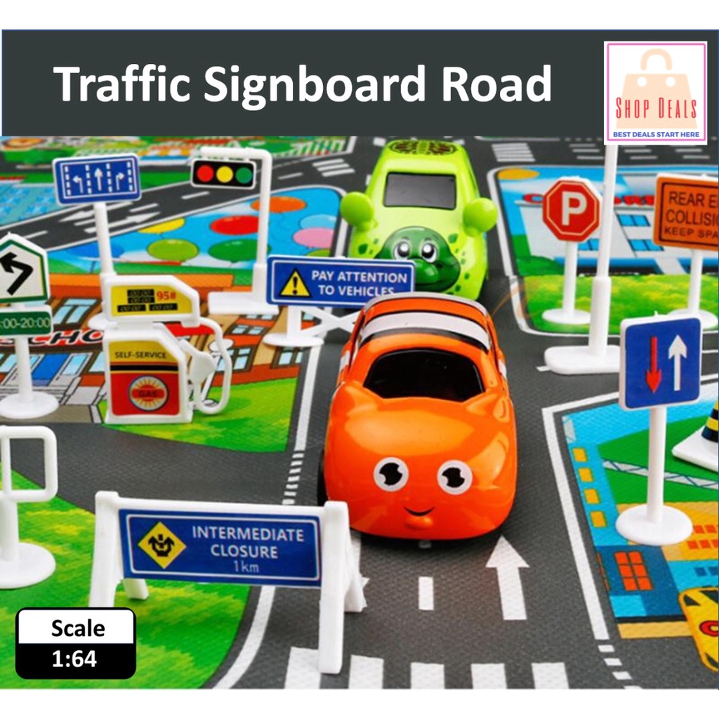 Road Signboard Car Traffic Signage Kids Children Play Learn Toys Street ...