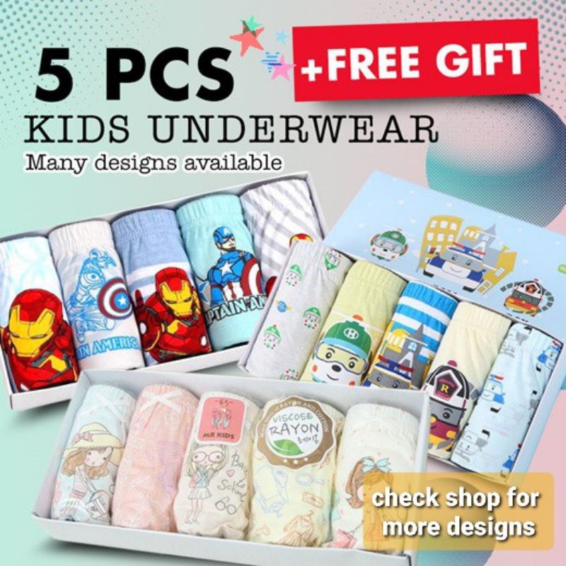 3 BOXES $1.50 OFF! 👧👩Local Stock | Girls Underwear 5-piece box set ...