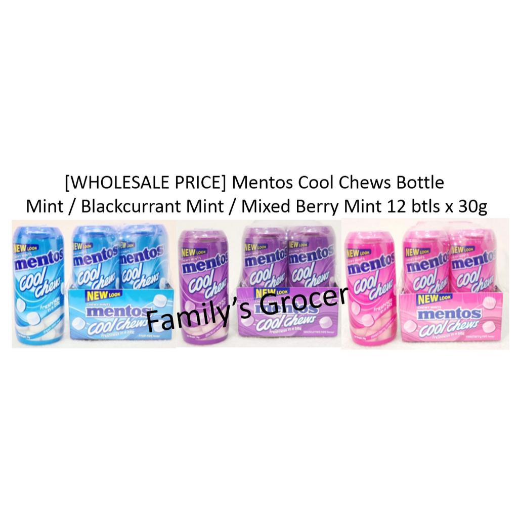 Mentos Cool Chews Bottle - Mint / Blackcurrant Mint / Mixed Berry Mint ...
