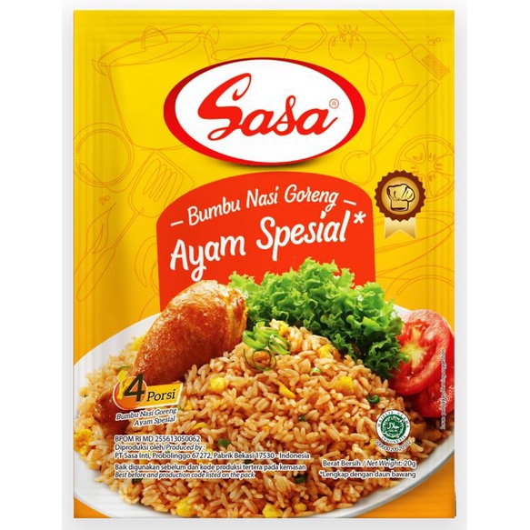 SASA PREMIUM SPECIAL CHICKEN FRIED RICE SEASONING 20GM - HALAL - MADE ...