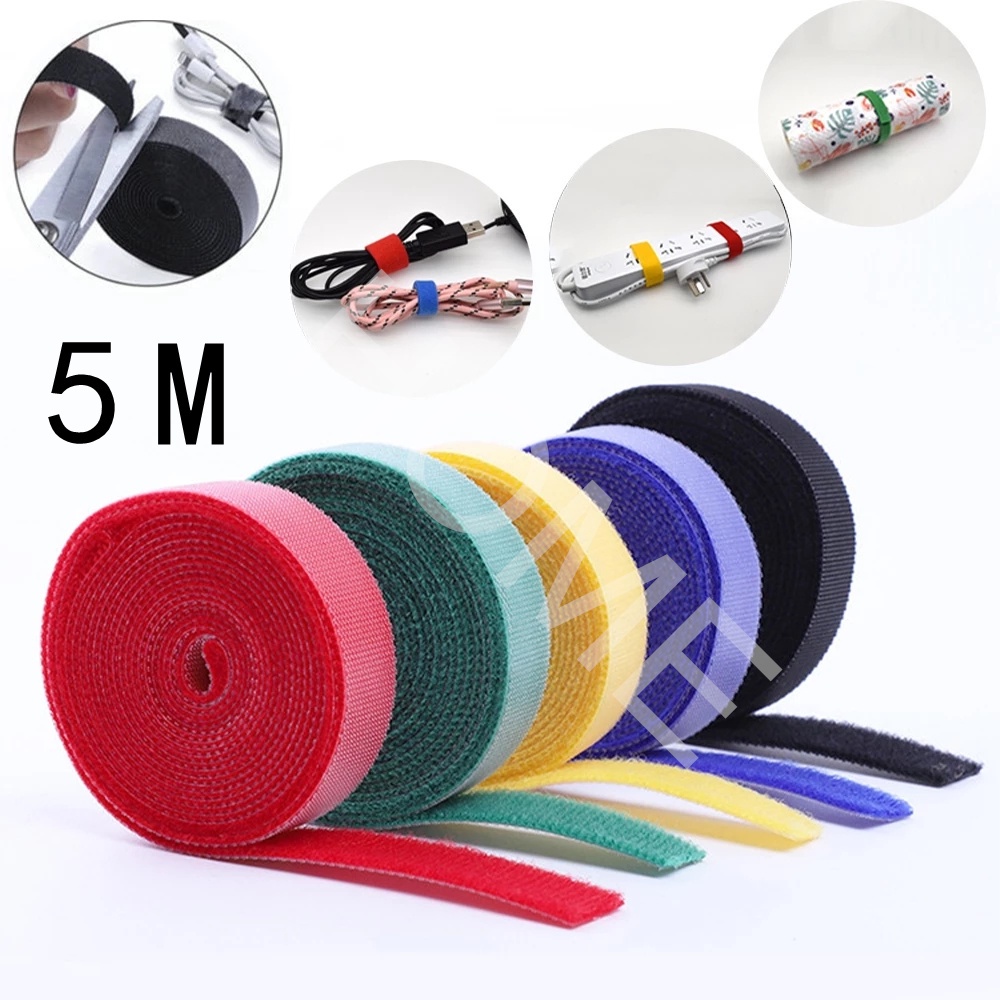 5 Meter DIY Reusable Nylon Cable Tie Management Winder Cable Tie Self ...