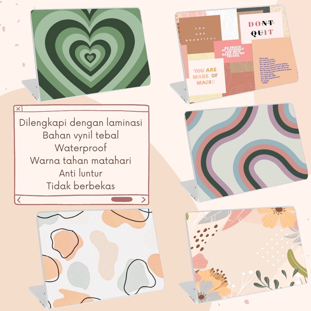 Sticker Laptop Aesthetic Cover Protector Notebook Skin Garskin Cute ...