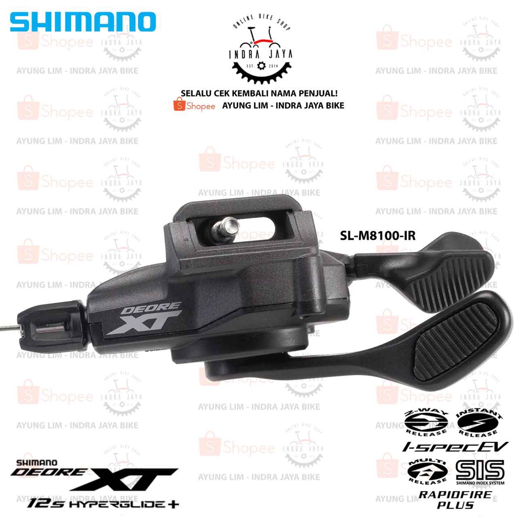 Shimano DEORE XT (M8100-IR) Right Shift Lever I-SPEC EV 12-speed ...