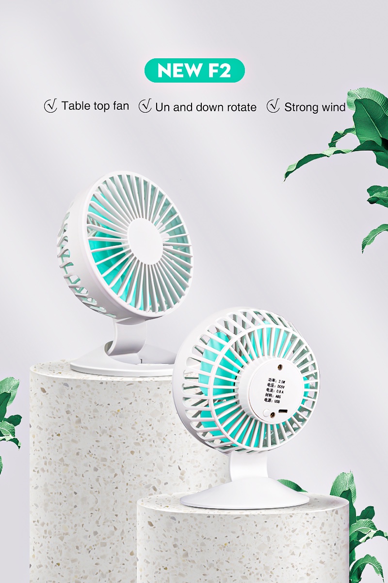 Mini Fan Quiet Rechargeable Desktop Fan Bedside Fan Large Airflow Mini ...