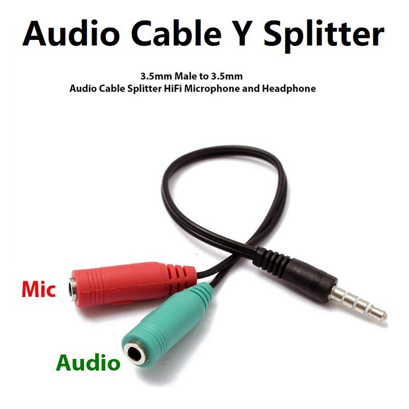 3.5mm Mini Jack Audio Stereo Splitter Cable 1 Male to 2 Female Jack ...