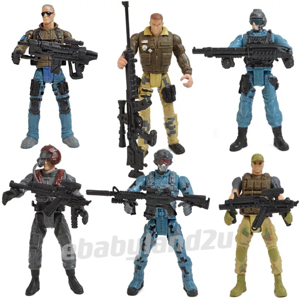 Military Plastic Toy Soldiers Army Men Figures Accessory Model Mainan ...
