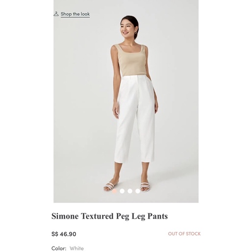Simone Textured Peg Leg Pants | Shopee Singapore