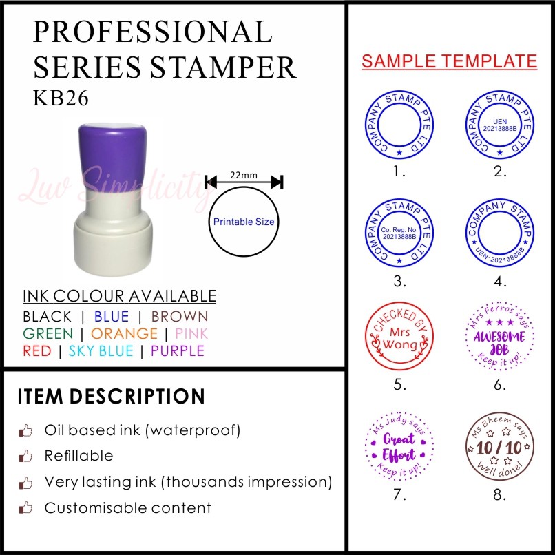 Personalised Ink Stamp / Rubber stamp / Refillable / Pre-inked / Self ...