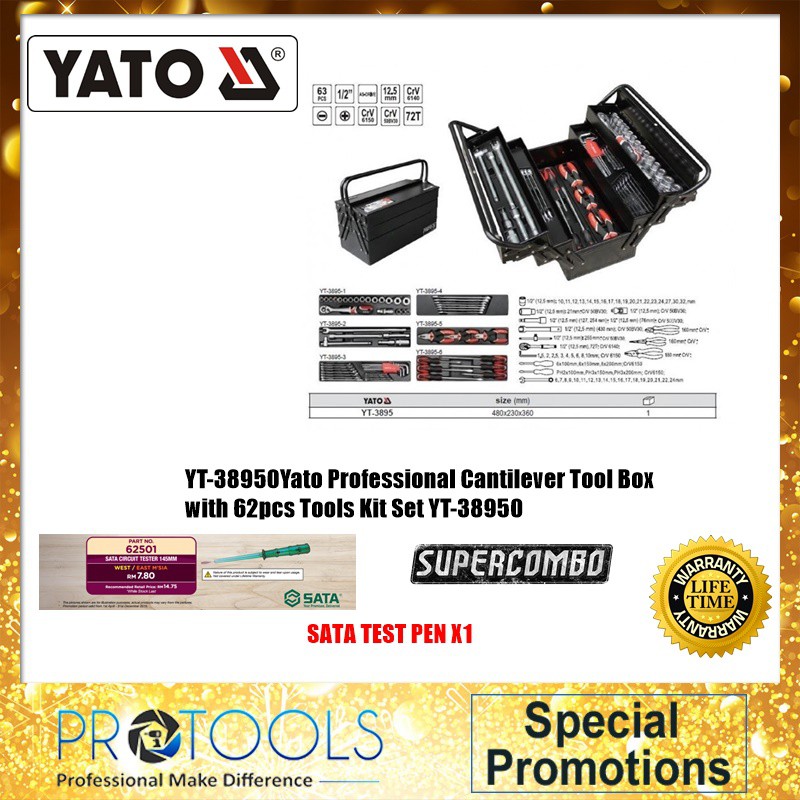Poland Yato Professional Cantilever Tool Box with 62pcs Tools Kit Set ...