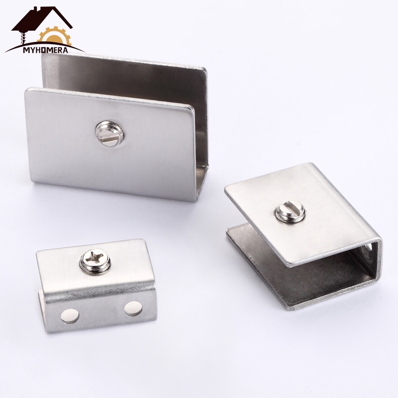 Myhomera 4Pcs Adjustable 5-13mm Stainless Steel Glass Clamps Square ...