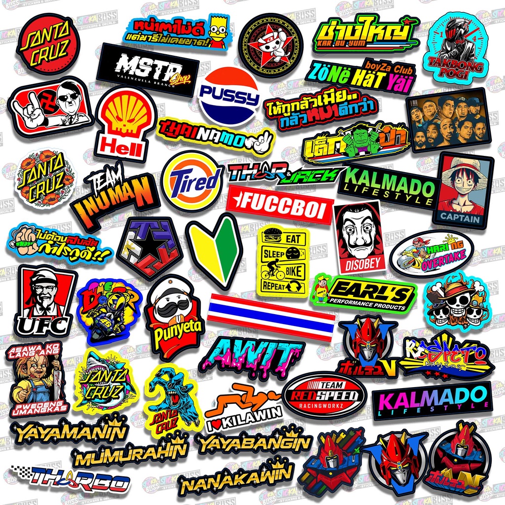 THAI STICKERS (VINYL GLOSSY PRINTED) [SOLD PER PIECE]【012】( LAMINATED ...