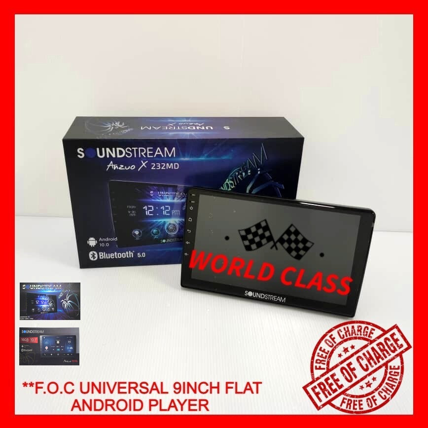UNIVERSAL 9" SOUNDSTREAM ANDROID FLAT IPS PLAYER FULL HD SCREEN WITH ...