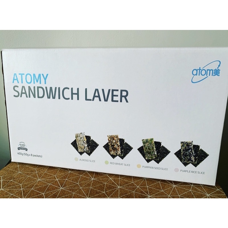 Atomy Sandwich Laver/ Atomy seaweed healthy snack (One box with 50g x 8 ...